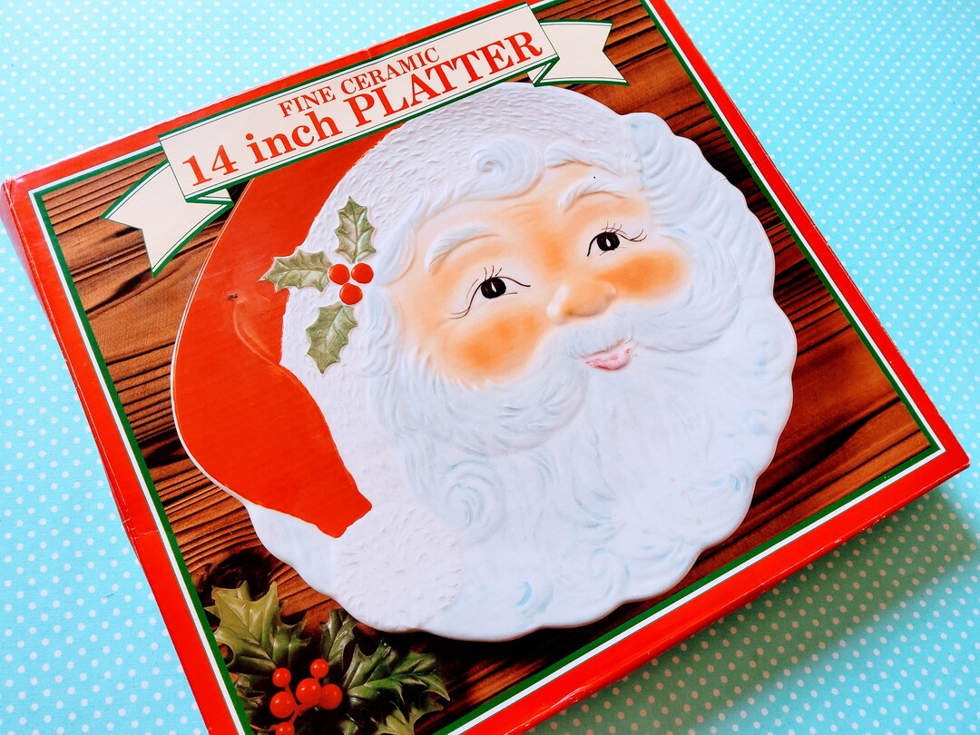 NEW Vintage Ceramic Santa Tray, Santa Platter, Made in Japan, Santa ...