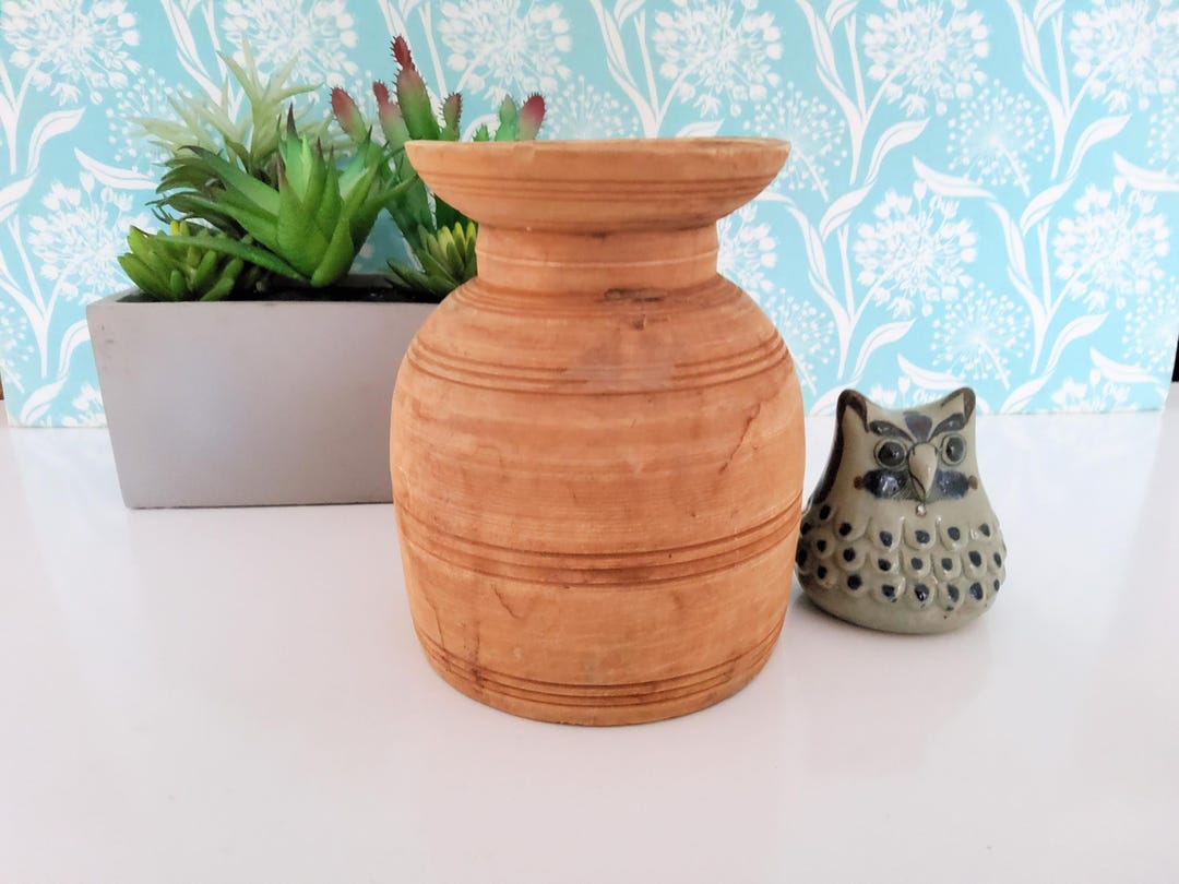 Vintage Primitive Water Jug, Wooden Vase, Rustic Vase, Handcrafted ...