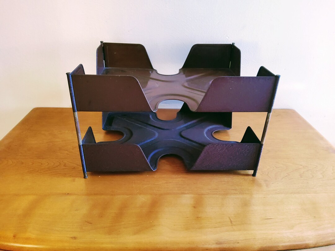Vintage Two Tiered Desk Tray, Paper Tray, Desk Organizer, Accesso Tray ...