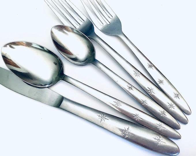 21 Piece Starburst Flatware, Ashton, Made in Japan, Stainless Steel ...
