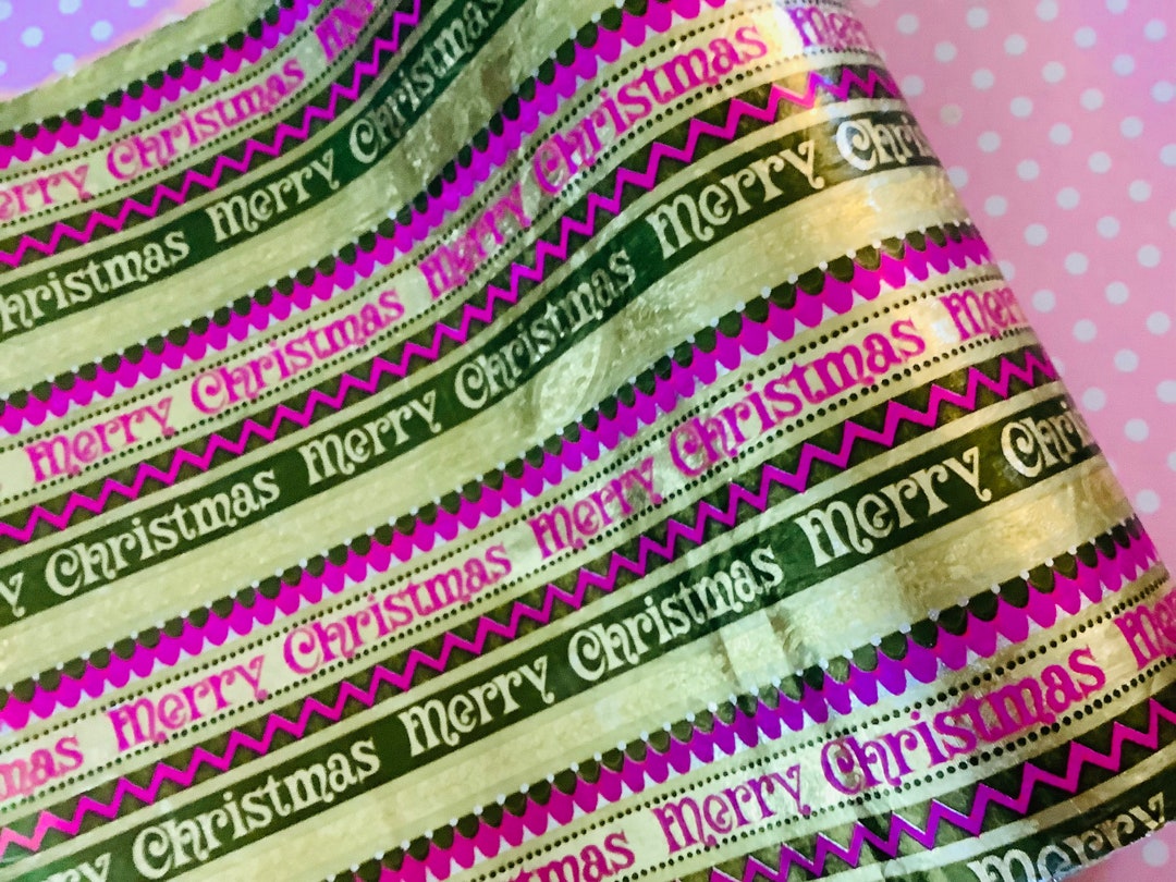 Vintage Christmas Foil Wrapping Paper, Retro Wrapping Paper, Large Roll ...