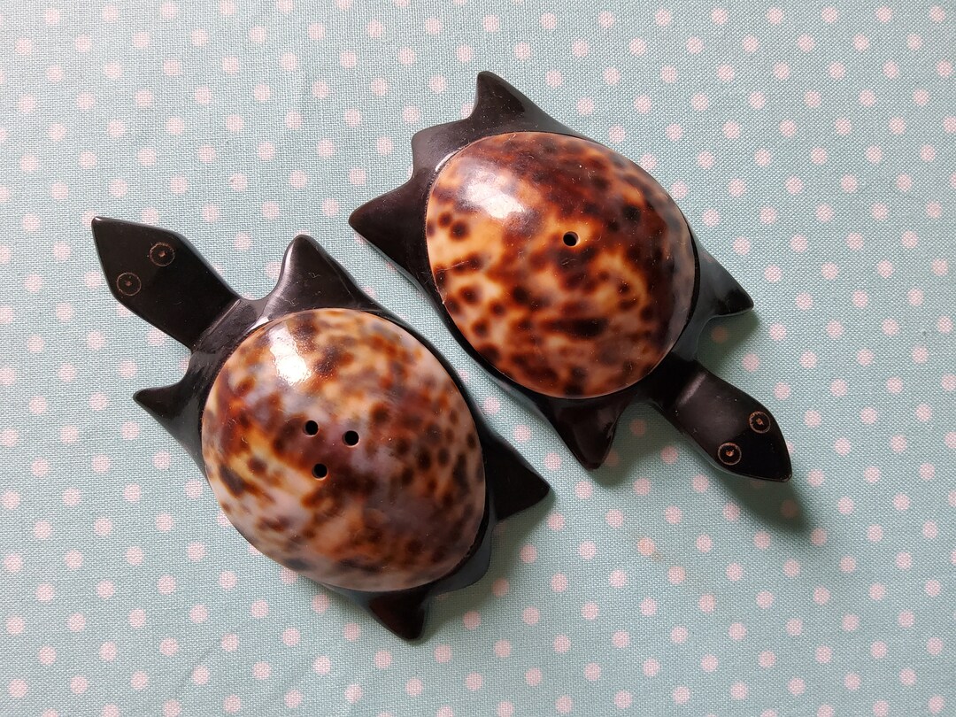 Turtle Salt and Pepper Shakers, Shell, Tortoise, Twos Company, Made in ...