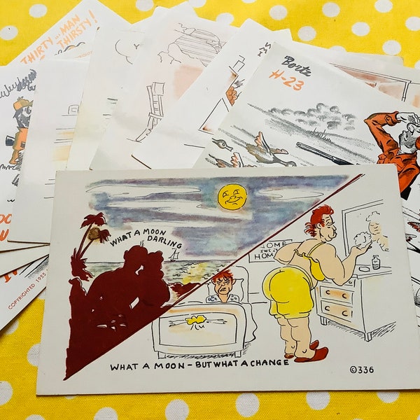 Risque Postcards - Etsy