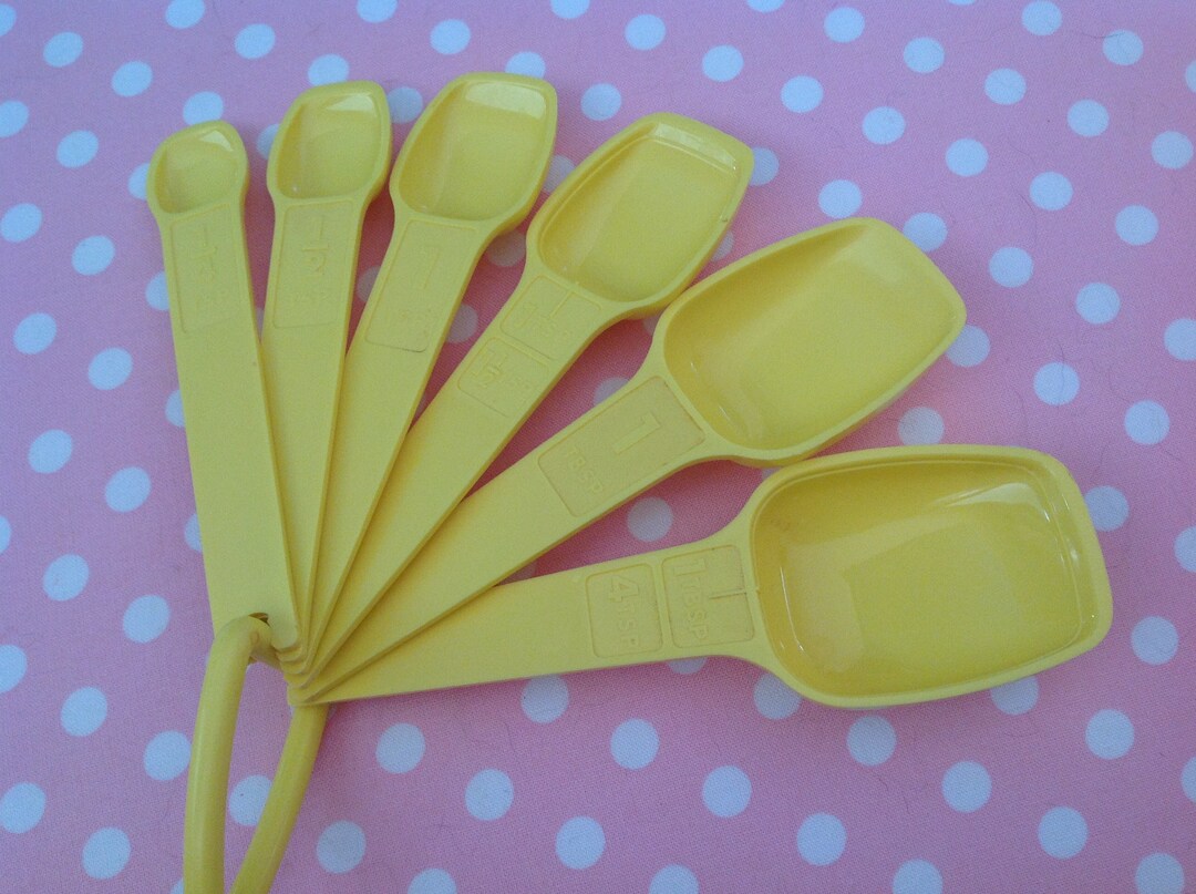 Yellow Tupperware Measuring Spoons, Vintage Tupperware, Plastic ...