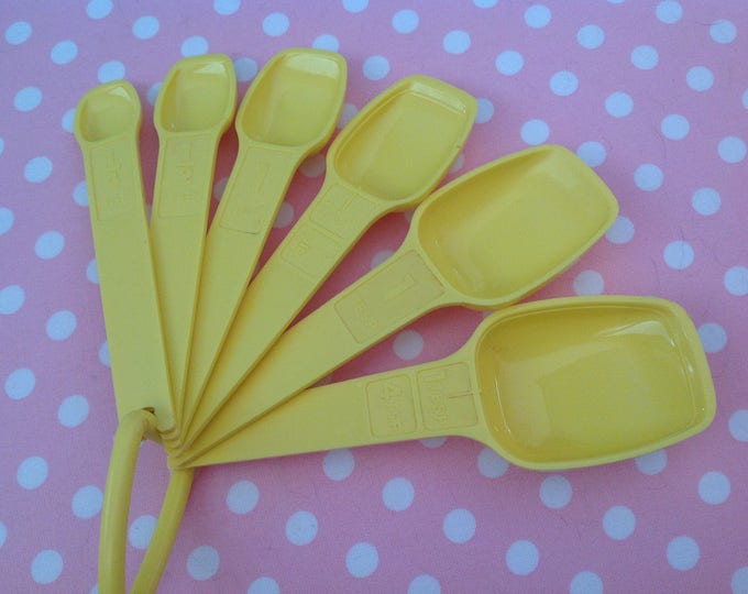 Yellow Tupperware Measuring Spoons, Vintage Tupperware, Plastic ...