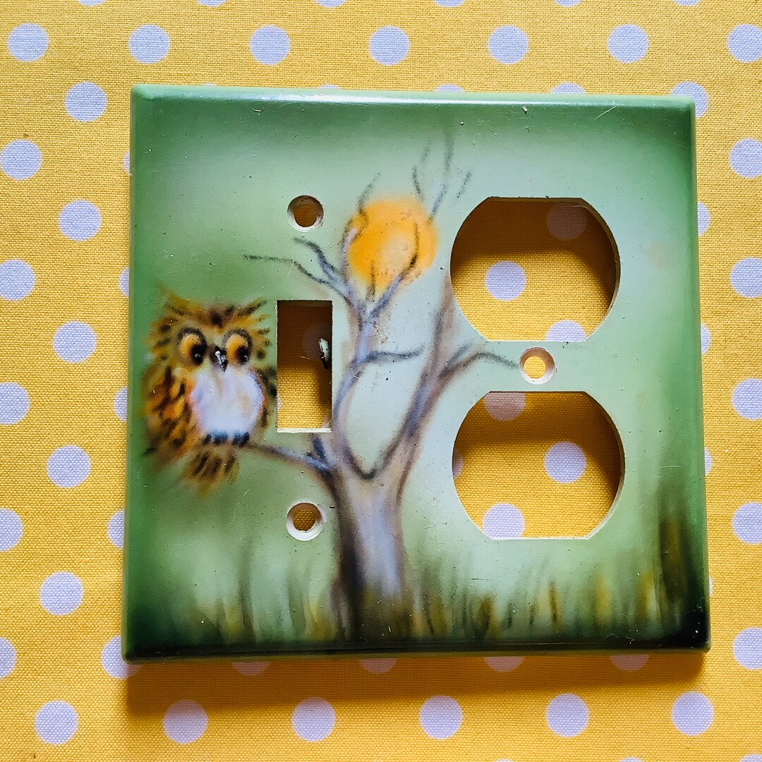 Retro Light Switch Cover, Owl Lightswitch Cover, Light Switch Plate ...