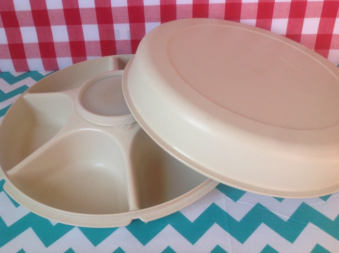Tupperware Vegetable Tray, Chip N Dip, Tan Veggie Tray, Divided Tray ...