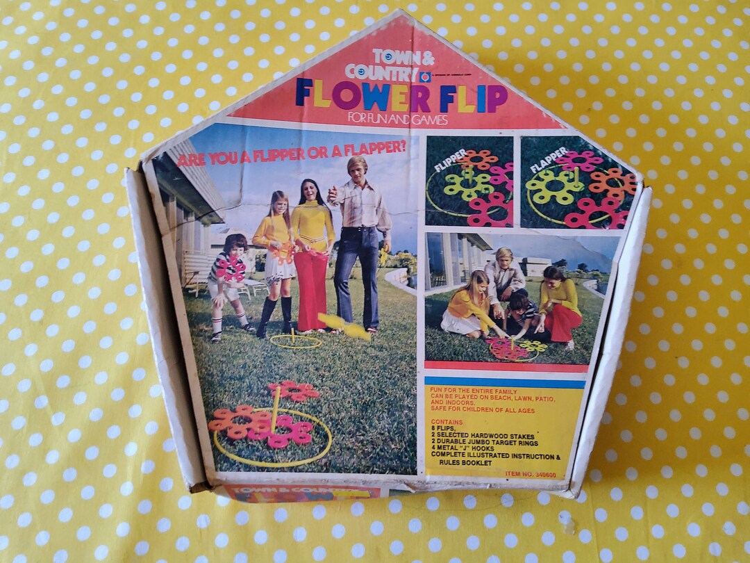 Rare Flower Flip Game, Retro Outdoor Game, Ring Toss, Flower Power ...