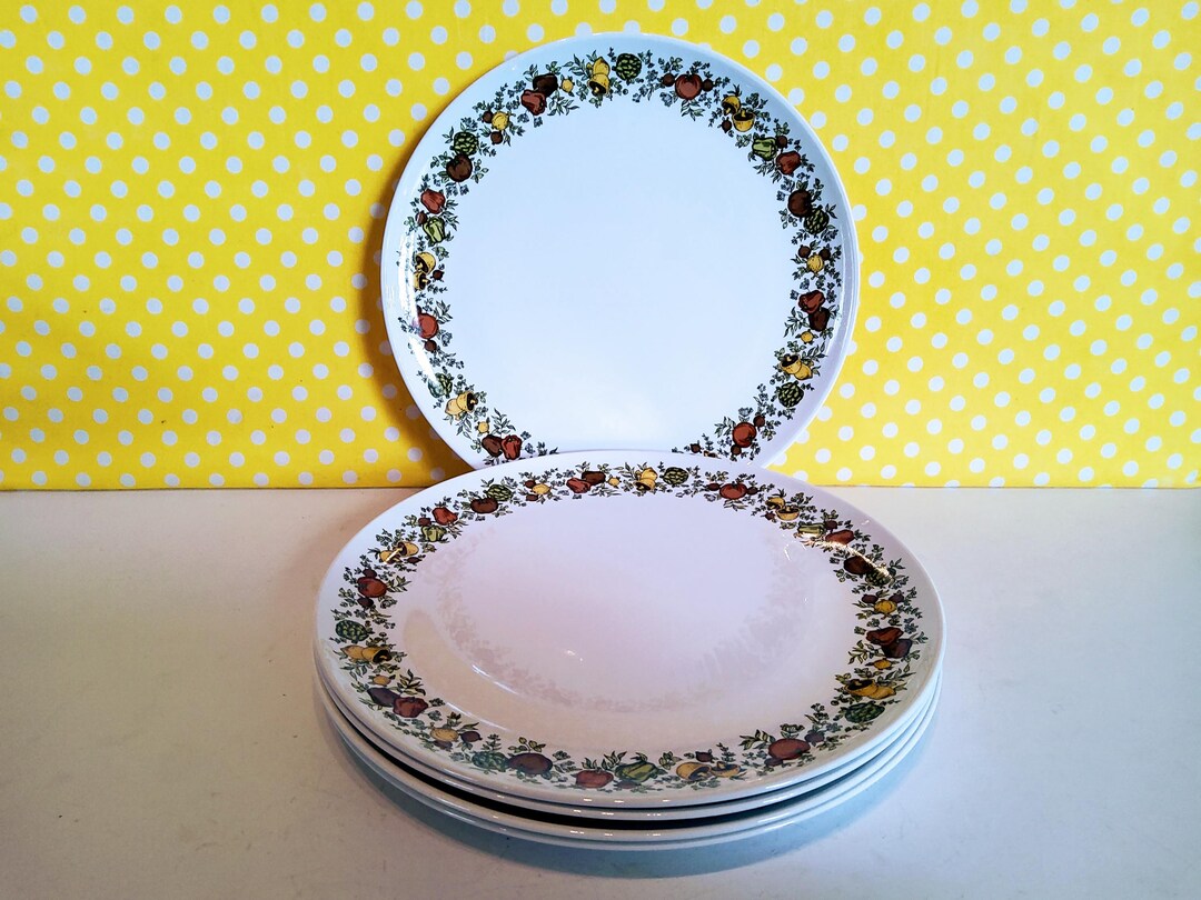 5 Corningware Dinner Plates, Large Plates, Spice of Life, Pyroceram ...