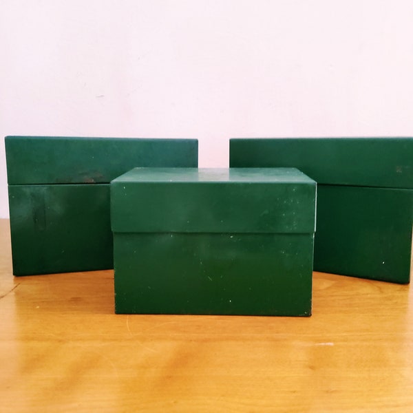 Metal Index Card File Boxes - Etsy