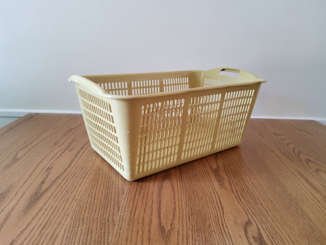Vintage Gold Laundry Basket, Gold Laundry Basket, Roughneck, Yellow ...