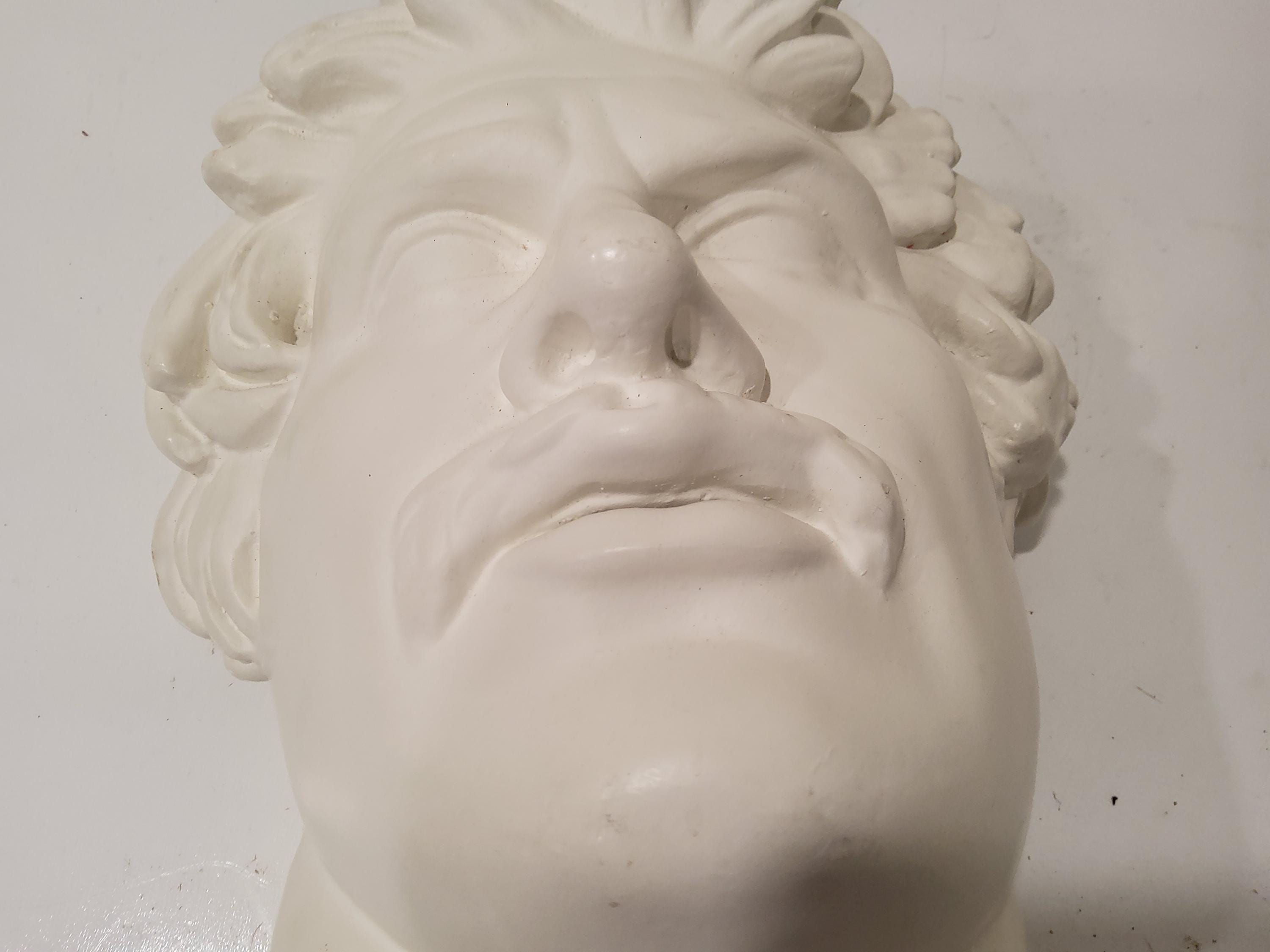 Vintage Plaster Cast of Man's Face, Replica, Ancient Roman Sculpture ...
