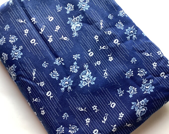 1 2/3 Yard Navy Blue Fabric, Quilting Fabric, 1950's Fabric, All Cotton ...