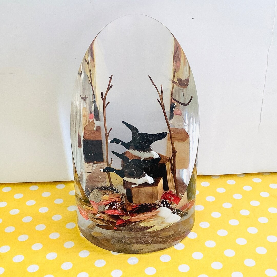 Lucite Duck Paperweight, Acrylic Paperweight, Mallards, Duck Sculpture ...