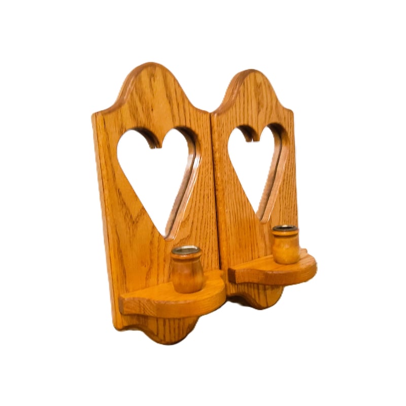Wooden Wall Sconce Heart - Etsy