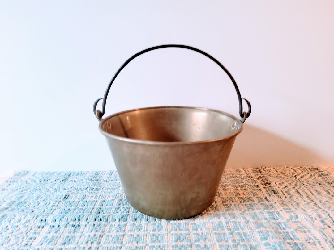 Antique Brass Bucket, Brass Jam Bucket, Maple Syrup Bucket, Brass Pot ...