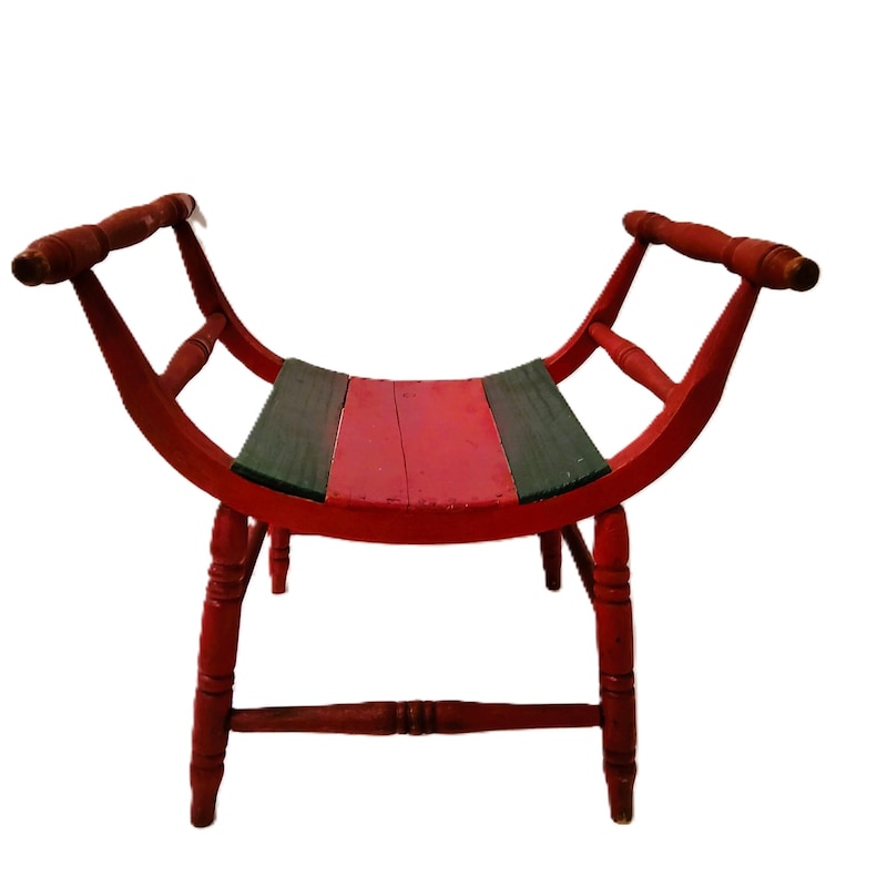 Antique Red Wood Chair - Etsy