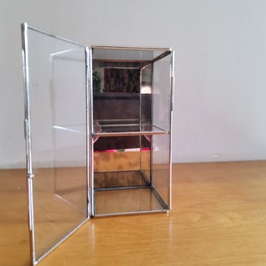 Small Glass Curio Cabinet, Tabletop, Silver Curio Cabinet, Display Case ...
