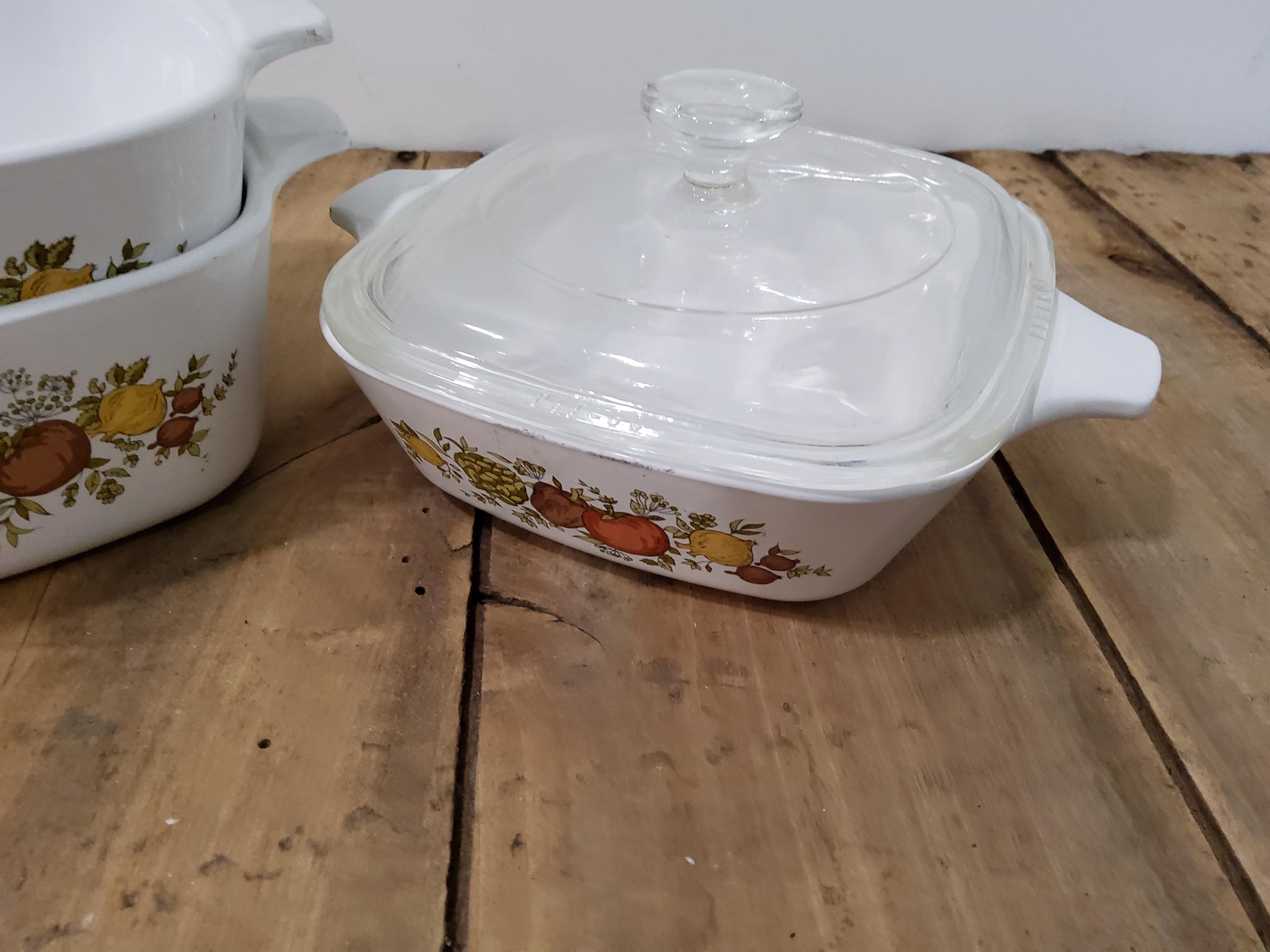 4 Corning Ware Petite Pans in Spice of Life Design, 1 Lid, P-41, P-43 ...