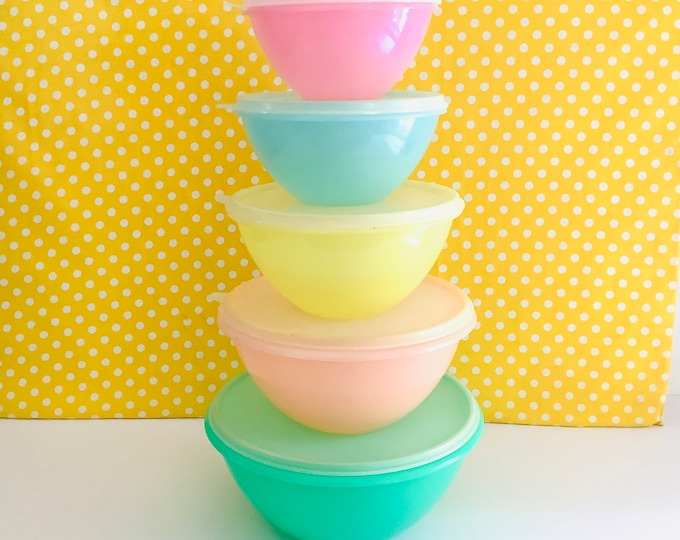 Tupperware Pastel Nesting Bowls, Wonderlier Bowls, Complete Set, Set of ...