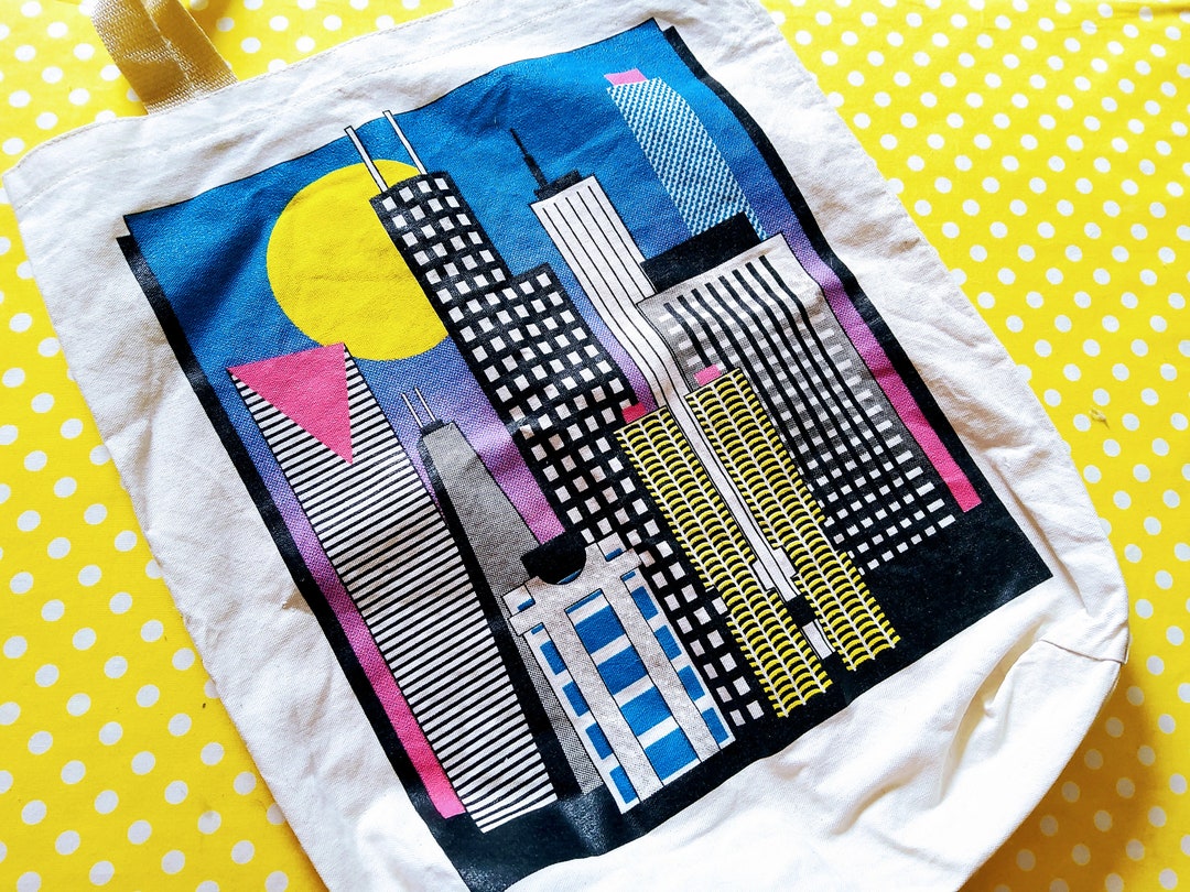 1980's Canvas Bag, Miami Vice, Abstract, Unused, New Old Stock, Grocery ...