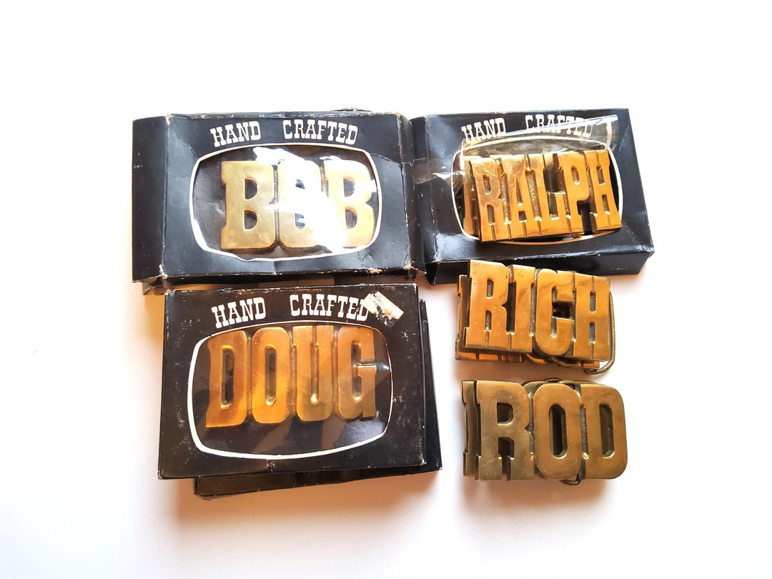 Men's Name Belt Buckle, Bob, Doug, Rod, Rick, Ralph, Solid Brass Belt ...