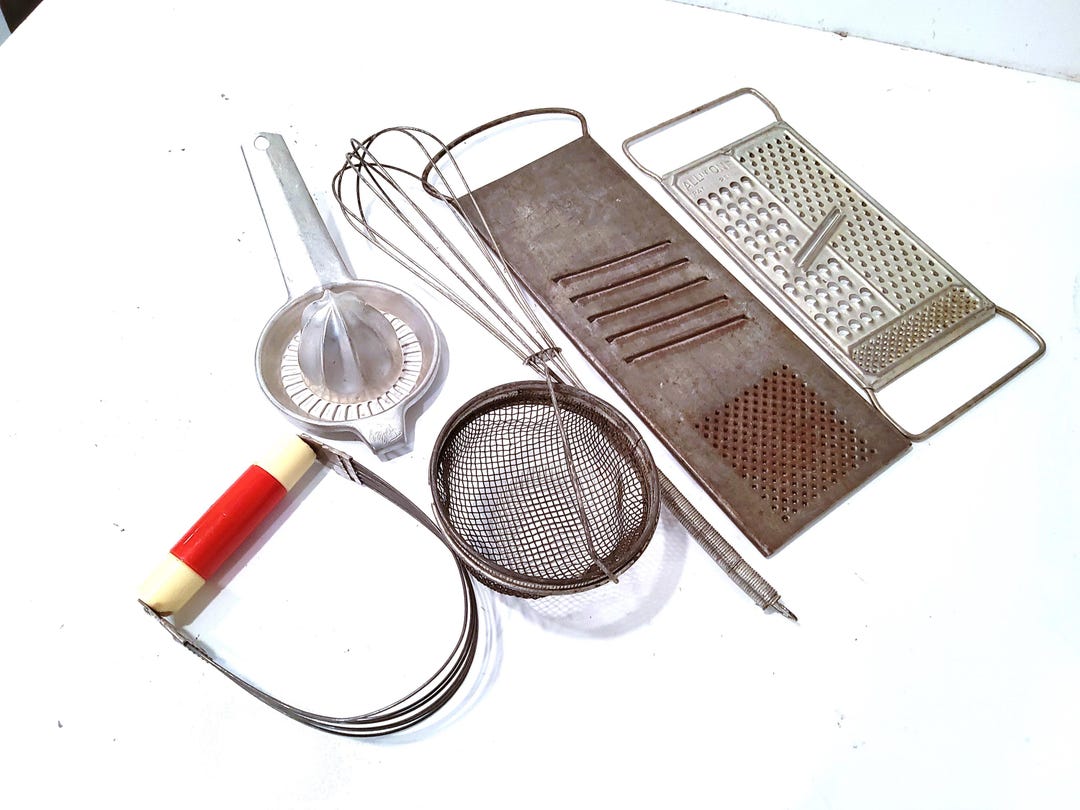 Vintage Kitchen Utensils, Foley Citrus Juicer, Pastry Cutter, Wire ...