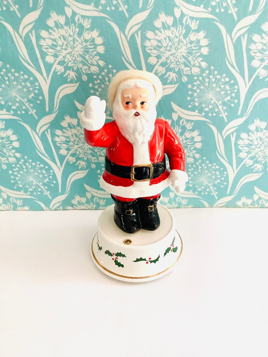 Large Santa Music Box, Made in Japan, Fine Bone China, Napco, Lefton ...