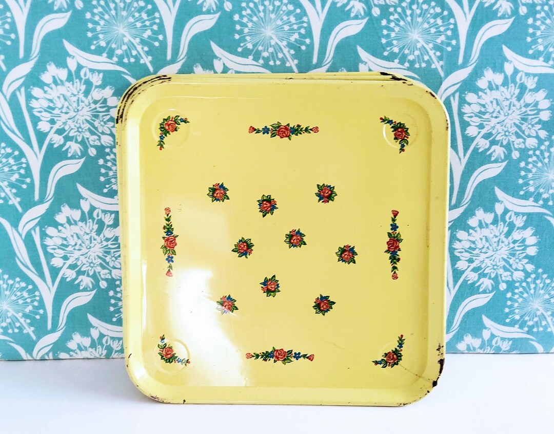 5 Metal Decorative Trays, Floral Trays, Tin Trays, Serving Trays ...