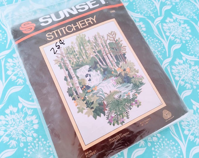 Sunset Stitchery Crewel KIT, Rain Forest, 16 X20, Retro Crewel, 2469 ...