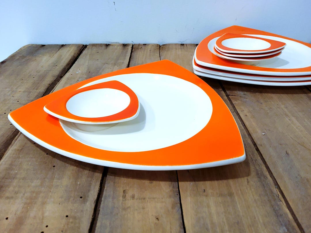 8 Piece Salem Mandarin Tricorne Dinnerware, Plates, Small Bowls,donald ...