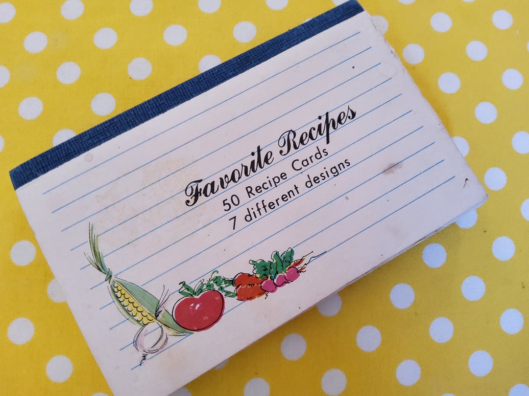 50 Vintage Recipe Cards, Favorite Recipes, 7 Designs, 1970s, Retro ...