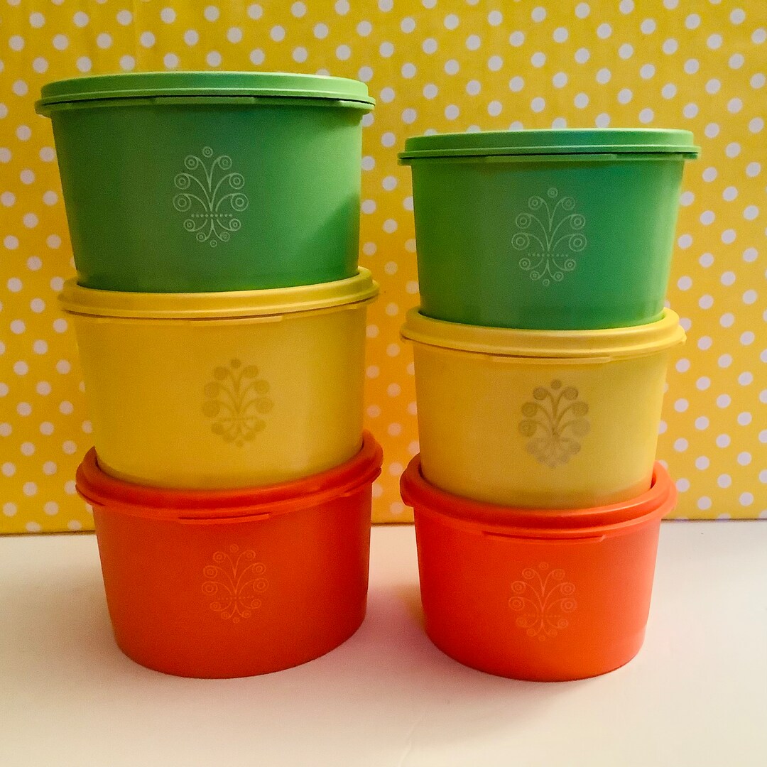 Stackable Tupperware Canisters Containers- Set of Three, Green ...