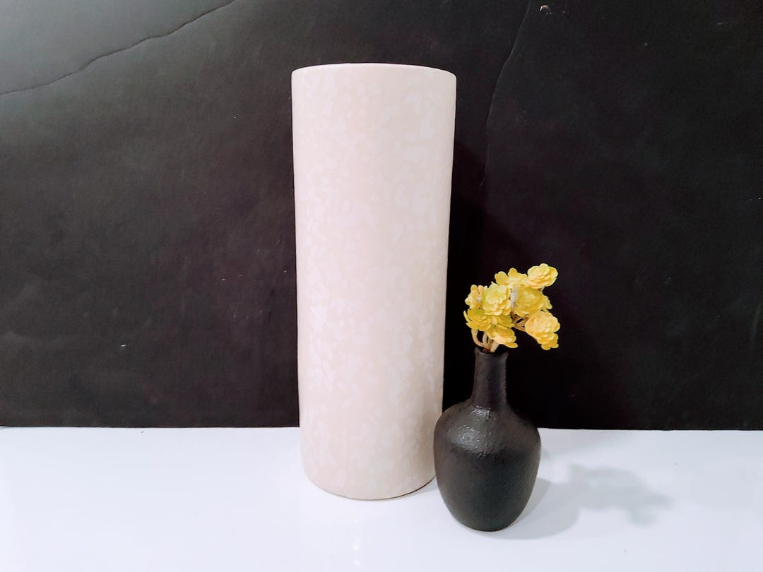 Vintage Harris Potteries Vase, Large Cylinder Vase, Textured Vase ...