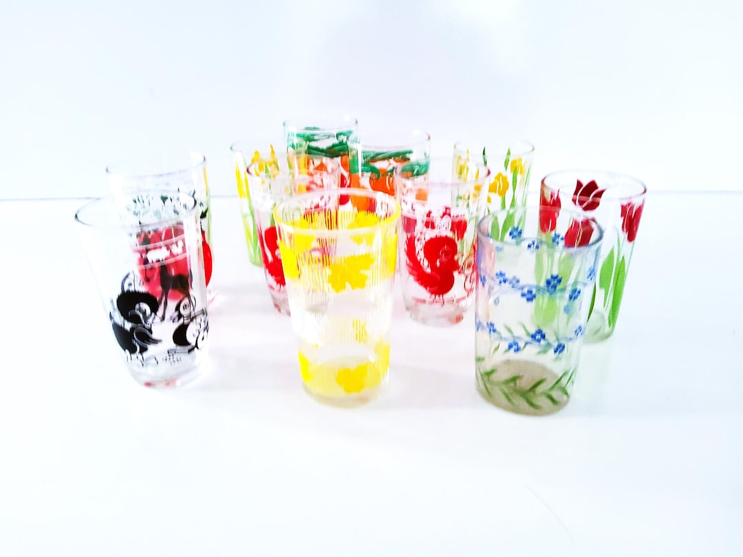 10 Jelly Jar Glasses, Swanky Swig Glasses, Juice Glasses, Sour Cream ...