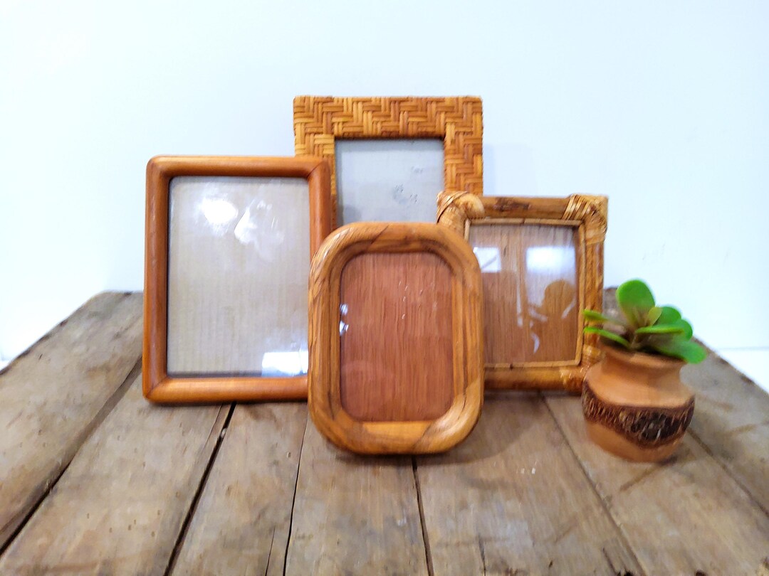 Lot of 4 Wooden Frames, Cork, Small Frames, Art Deco, Post Modern ...