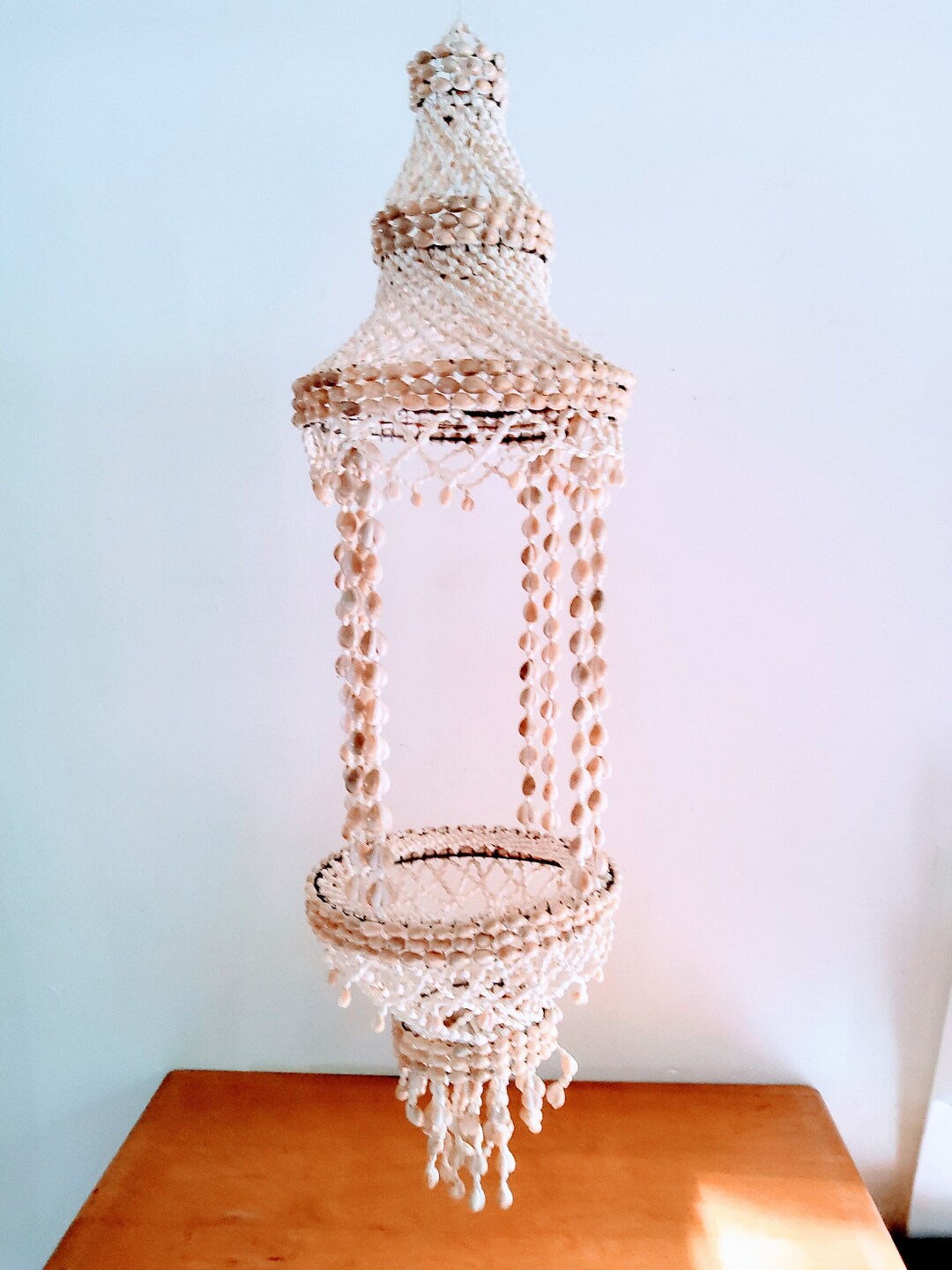 Vintage Seashell Planter, Hanging Planter, Macrame Planter, Boho, Retro ...