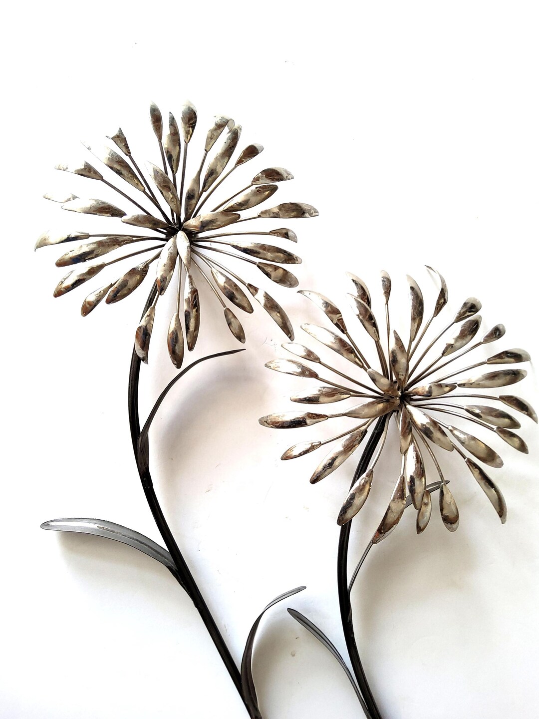 Pair of Floral Wall Sculptures, Wall Art, Dandelions, Handmade ...