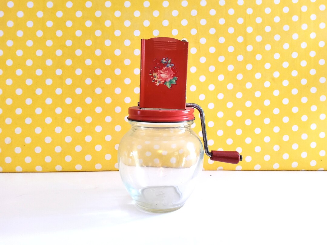 Vintage Nut Grinder, Red Nut Grinder, Metal Nut Chopper, 1940's, 1950's ...