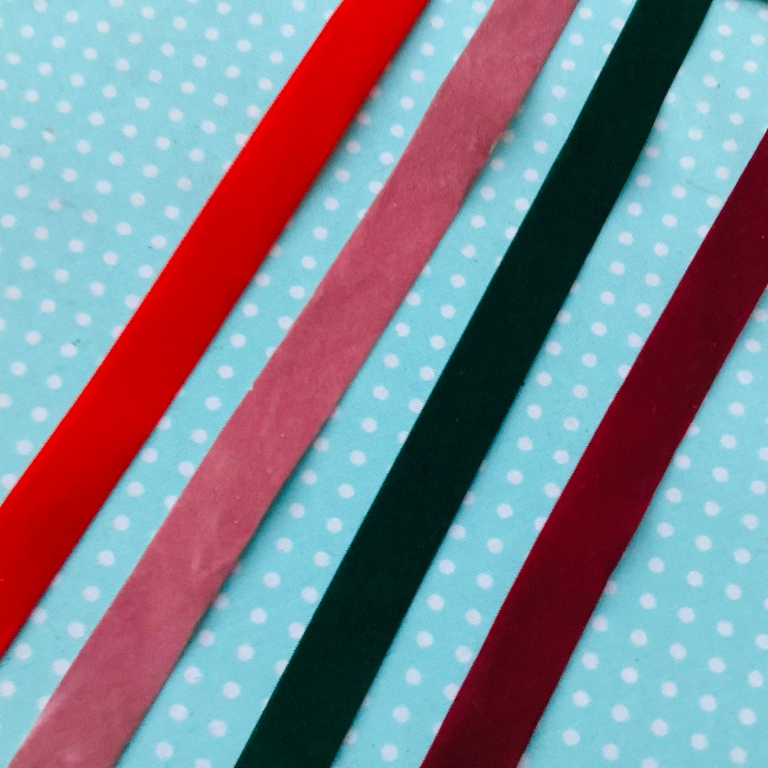 70 Yards Flocked Velvet Ribbon Vintage Ribbon Pink Ribbon - Etsy
