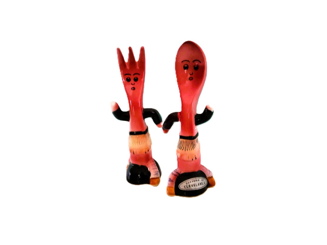 Enesco Salt and Pepper Shakers, Anthropomorphic, Spoon and Fork ...