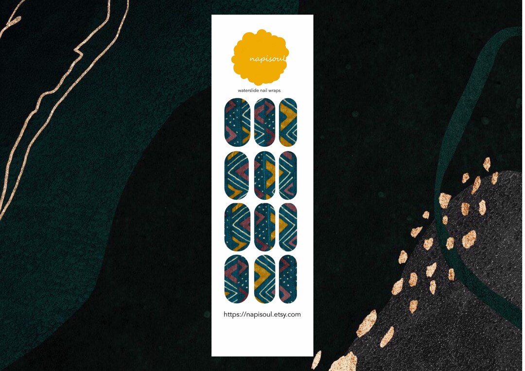 Genesis Mudcloth Waterslide Nail Decals - Etsy