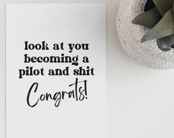 Funny Pilot Card - Etsy