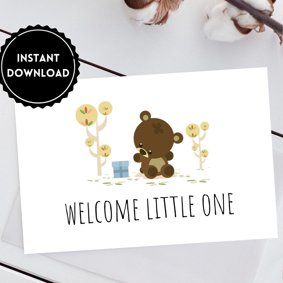 Welcome Little One Card Instant Download New Born Card Digital | Etsy
