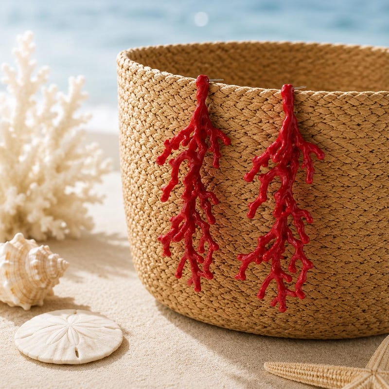 Earrings Red Chandelier - Etsy