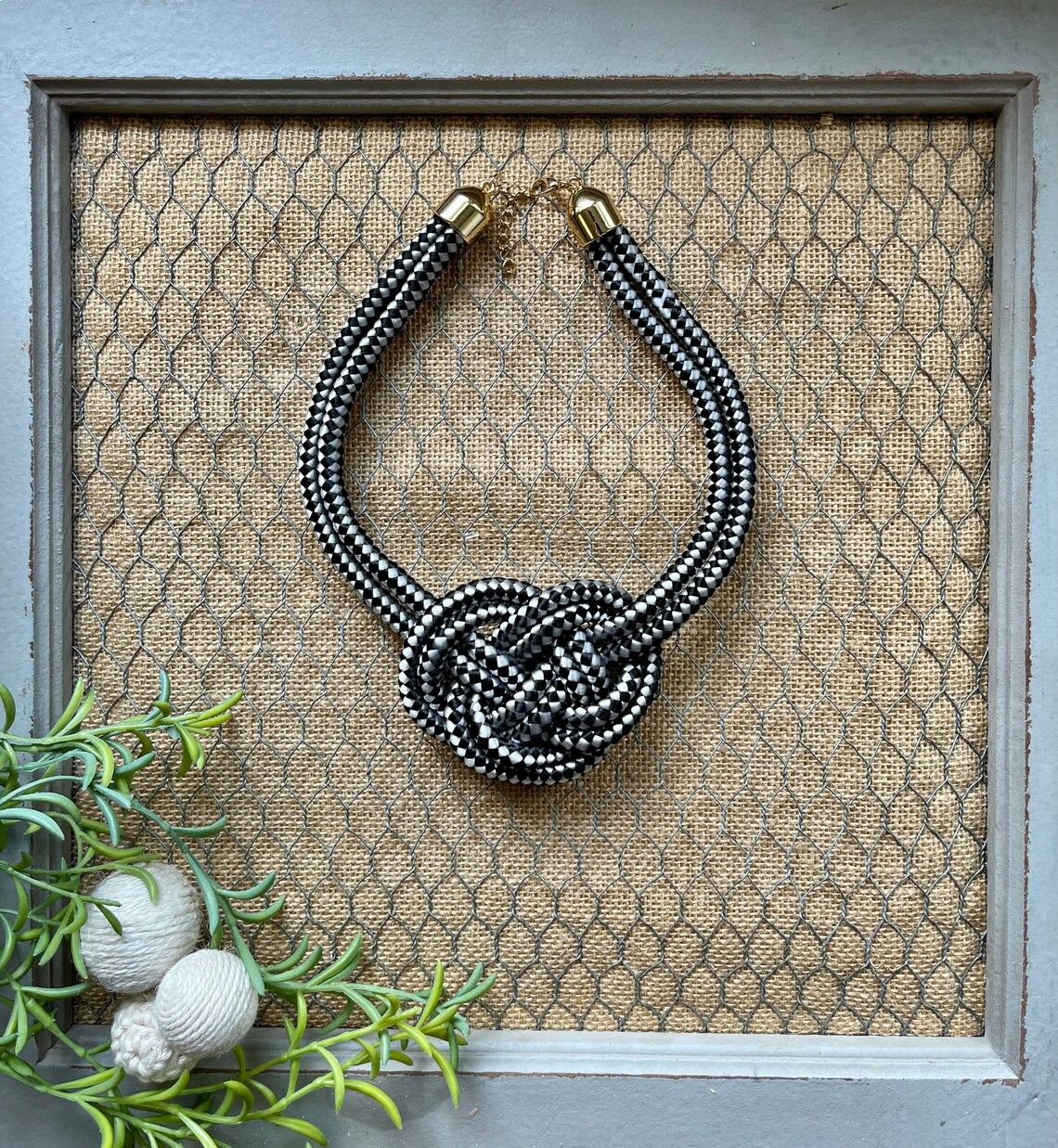 White Nautical Rope Knot Statement Necklace Additional Colors - Etsy