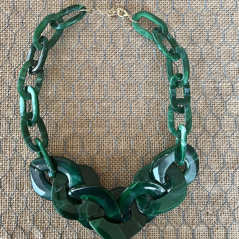 Lucite Bead Necklace - Etsy