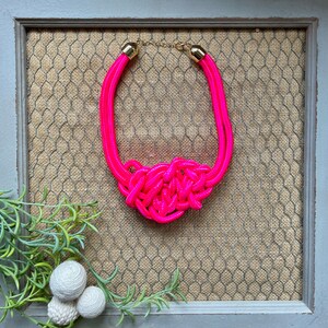 Navy Blue Nautical Knotted Rope Knot Braided Statement Necklace - Etsy