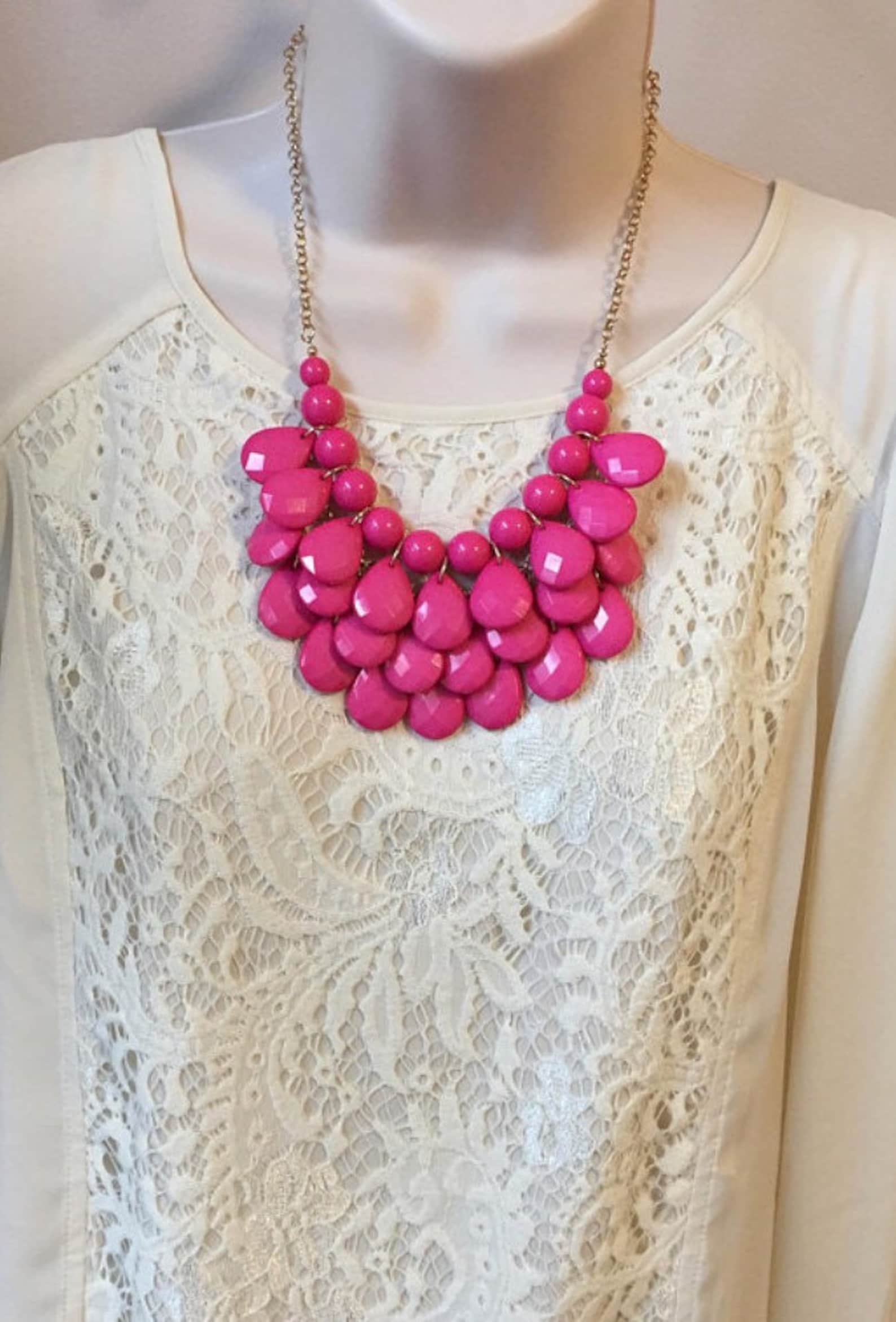 Buttercup Yellow Teardrop Bubble Bib Beaded Chandelier Statement ...