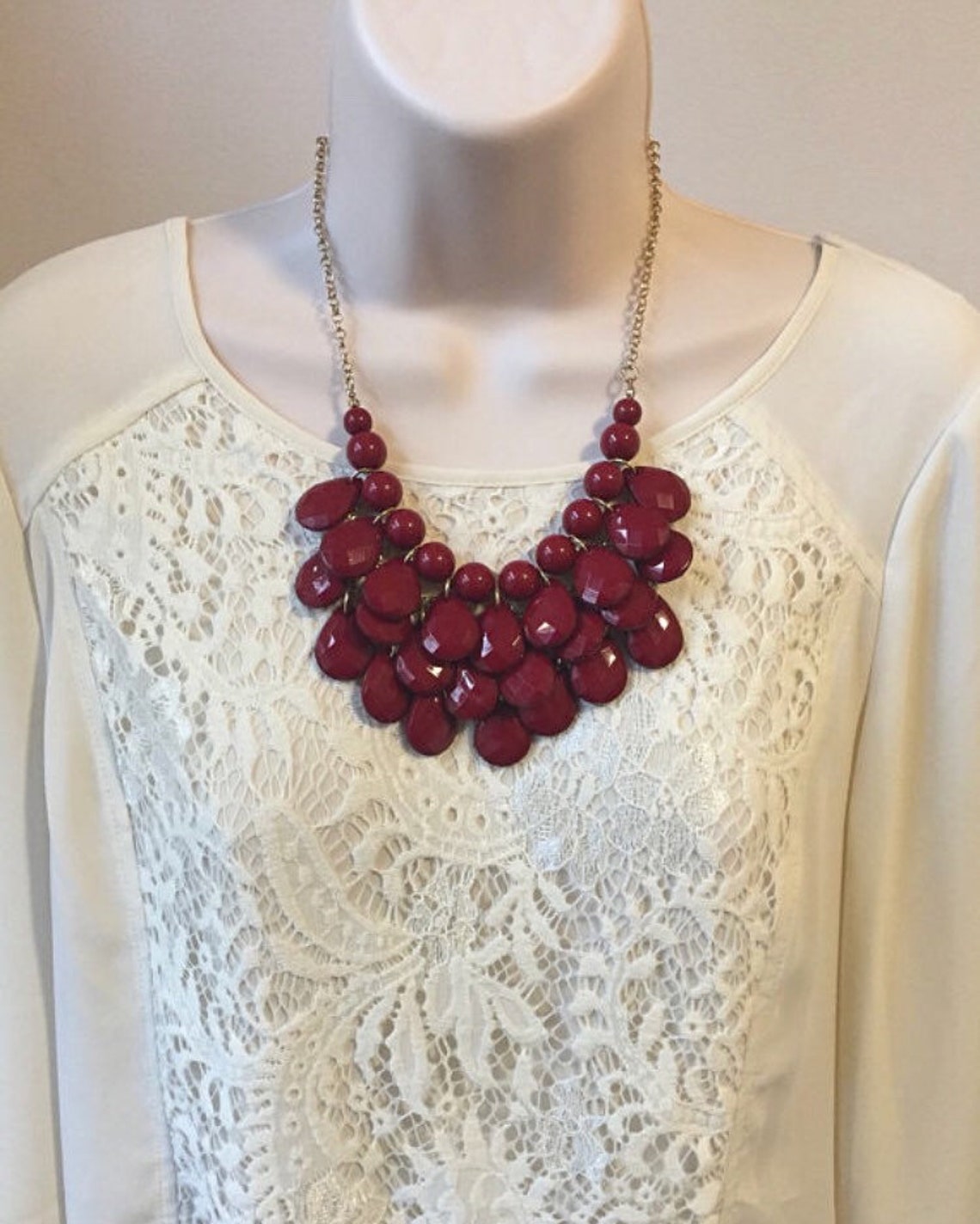 Buttercup Yellow Teardrop Bubble Bib Beaded Chandelier Statement ...